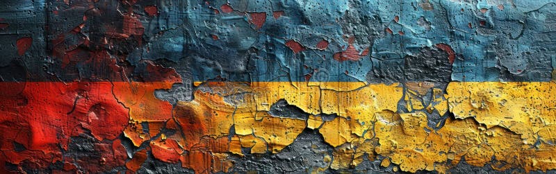 German Flag on Rustic Concrete Wall with Texture in the Colors of the ...