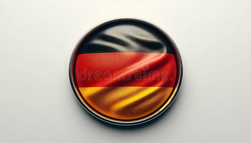 A German Flag is Shown in a Circular Shape. the Flag is Red, White, and ...