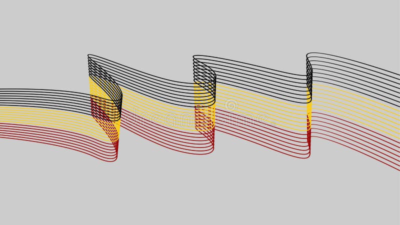 German Flag Using Line Art Drawing Style Vector Stock Stock ...