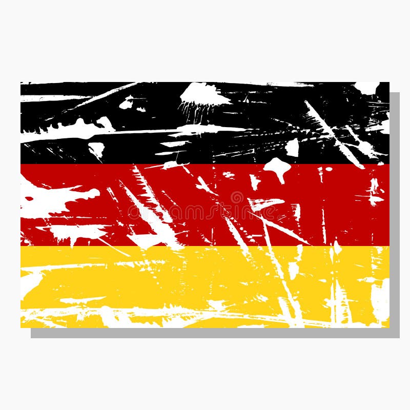 German Flag in Vector, Deutsch Flag with Scratches, Vector Flag of ...