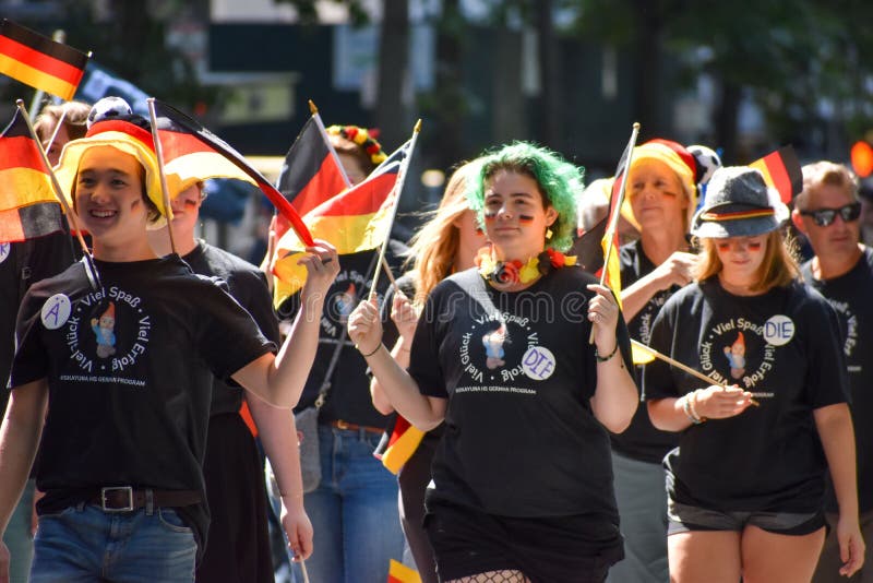 And German Flags are on Display on Fifth Ave during the Annual Steuben ...