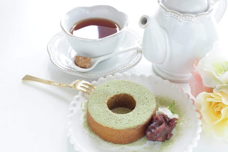 German Food, Baumkuchen Green Tea Cake Stock Image - Image of space ...