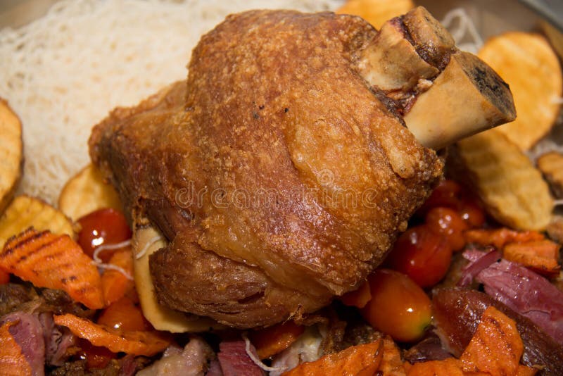 German Fried Pork Leg in Dish Stock Image - Image of prepared ...