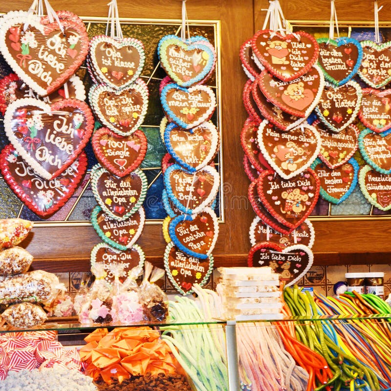 German Gingerbread Hearts editorial stock image. Image of brown - 19968289