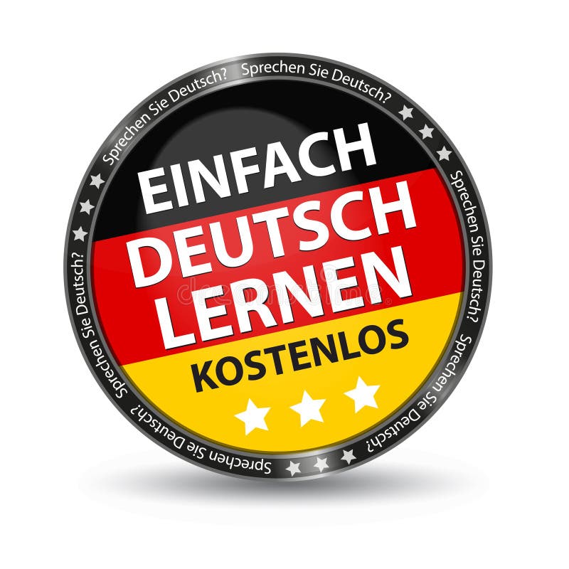 German Glossy Button Simply Learn German for Free - Vector Illustration ...