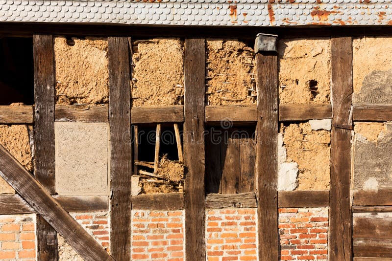 German Half-timbering Texture Background Stock Image - Image of stone ...