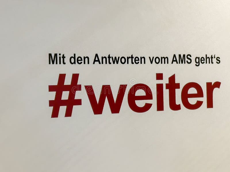 German Hashtag Message on Light Background in Red and Black Text ...