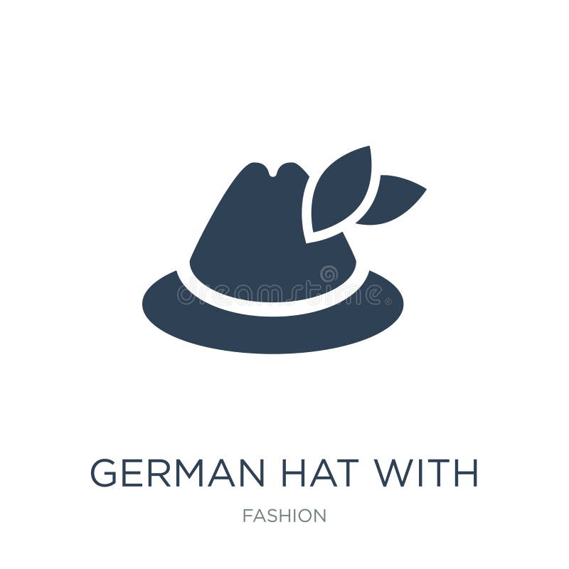 German Hat with Small Feather Icon in Trendy Design Style. German Hat ...