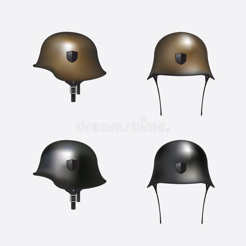 German SS Helmet World War II Stock Illustration - Illustration of ...
