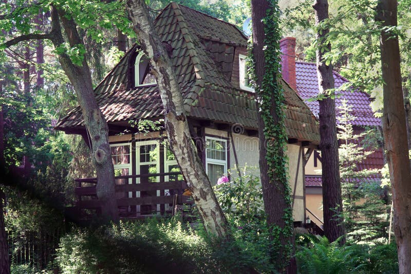 German House with Tiles in the Forest Half-timbered Building Stock ...