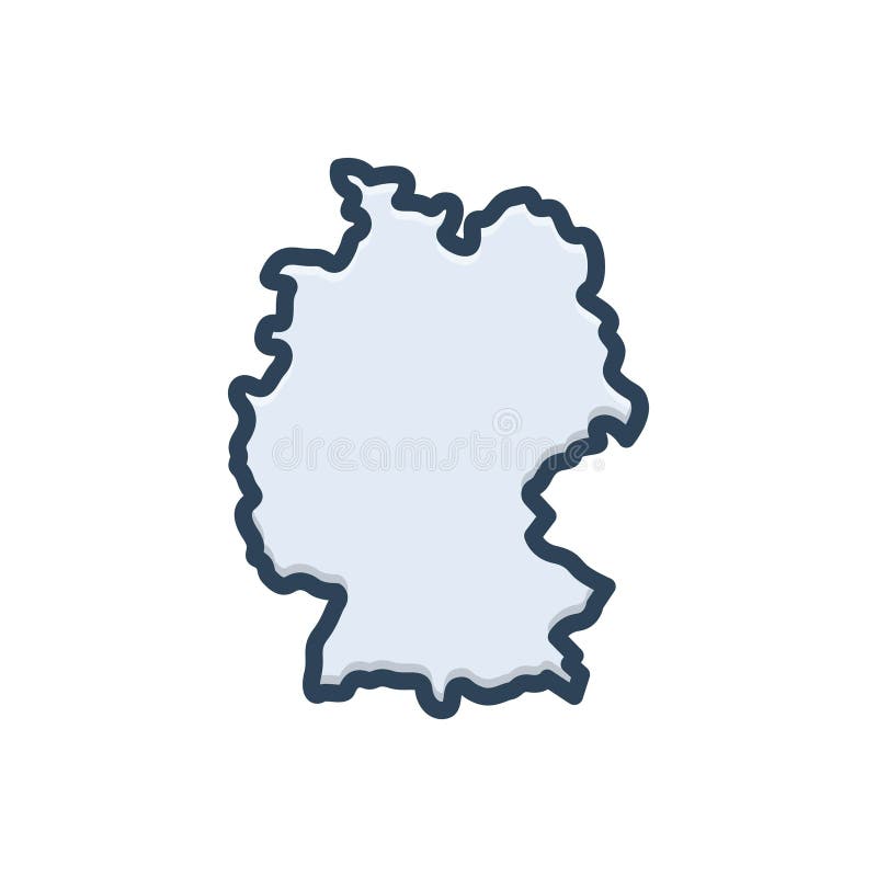 Color Illustration Icon for German, Map and Contour Stock Illustration ...