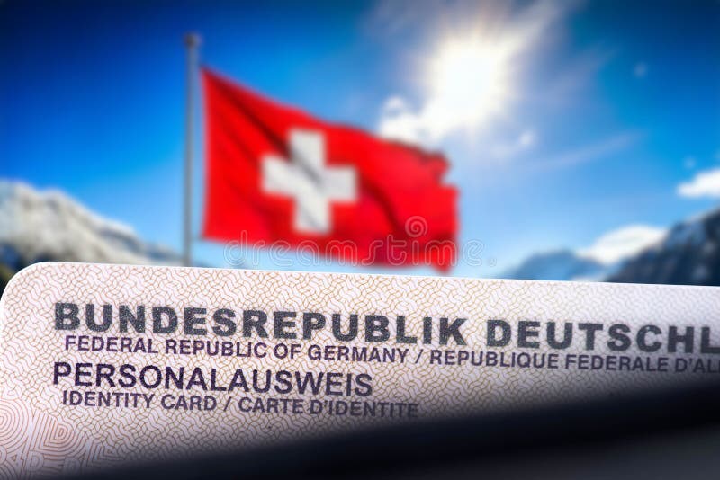 Swiss Flag and German Identity Card Stock Image - Image of brand ...