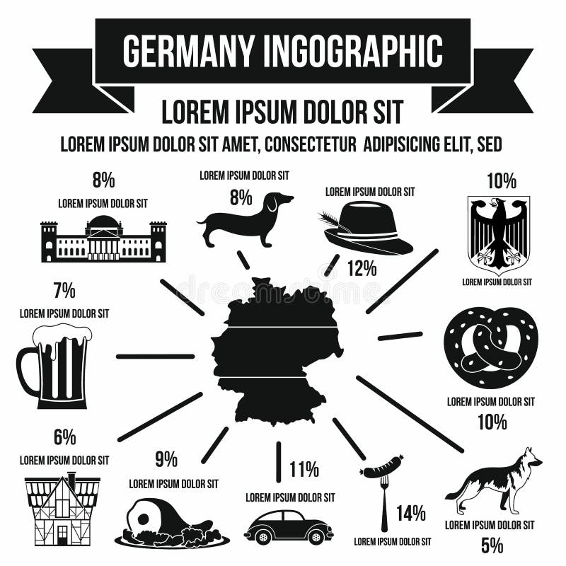 German Infographic Elements, Simple Style Stock Vector - Illustration ...