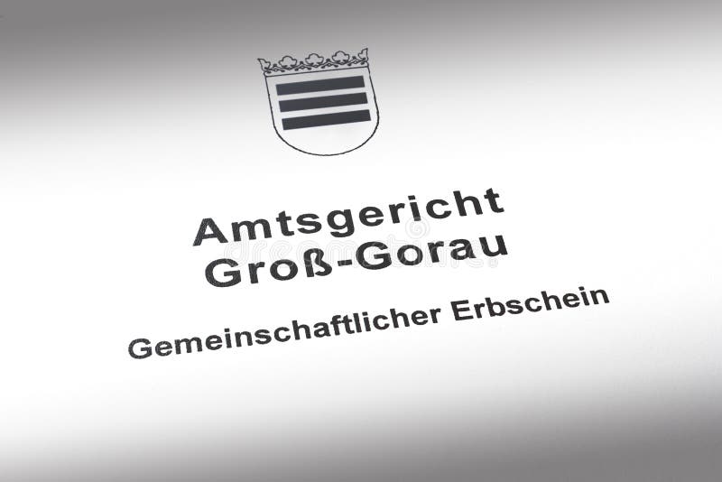 German Joint Inheritance Certificate Germany Editorial Stock Photo ...