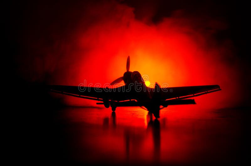 German Junker (Ju-87) Jet-propelled Model Plane in Possession. Dark ...