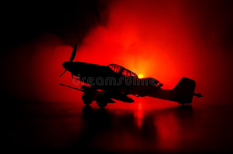 German Junker (Ju-87) Jet-propelled Model Plane in Possession. Dark ...