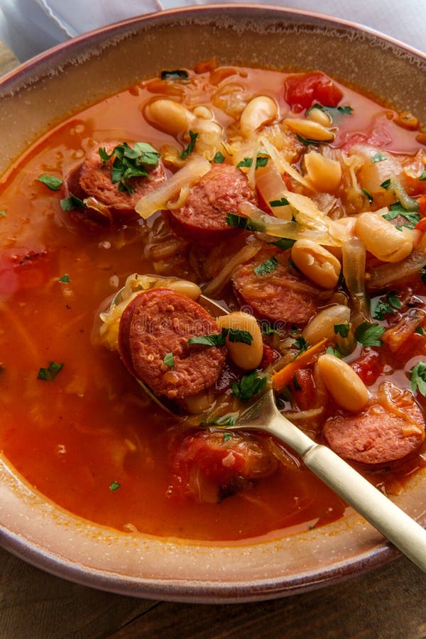 German Kielbasa Oktoberfest Stew Stock Photo - Image of hungarian ...