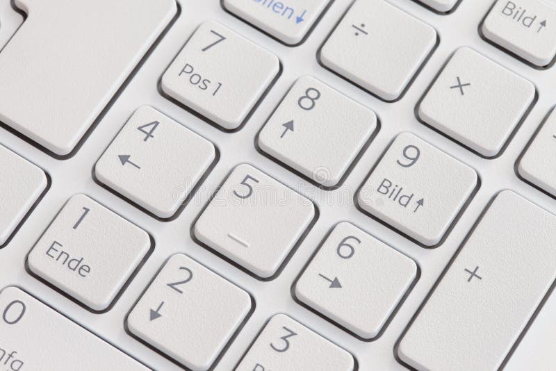 German Language Computer Keyboard - White Numpad - DE, GER Stock Image ...