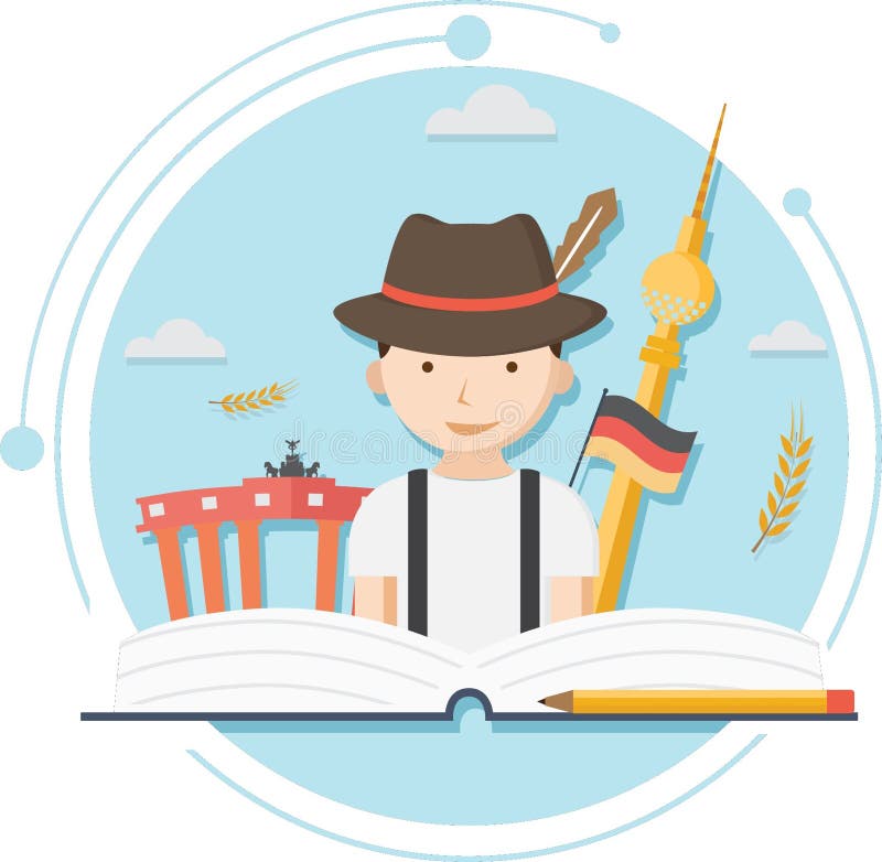 German Language Concept. Vector Illustration Decorative Design Stock ...