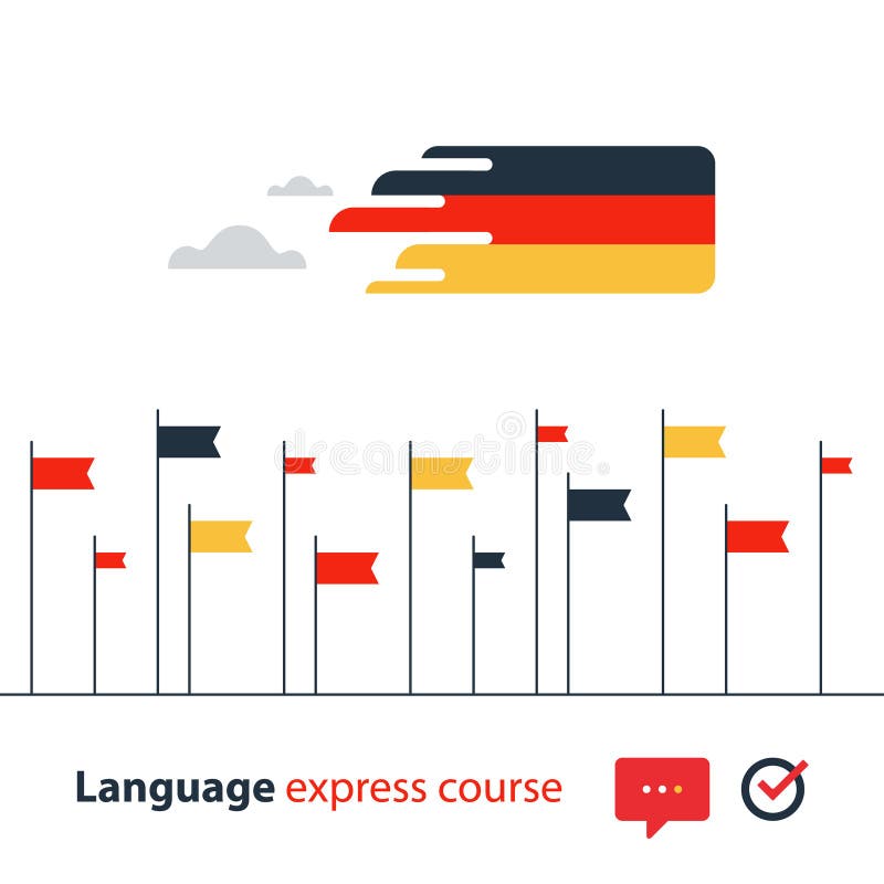 German Language Courses Advertising Concept. Fluent Speaking Foreign ...