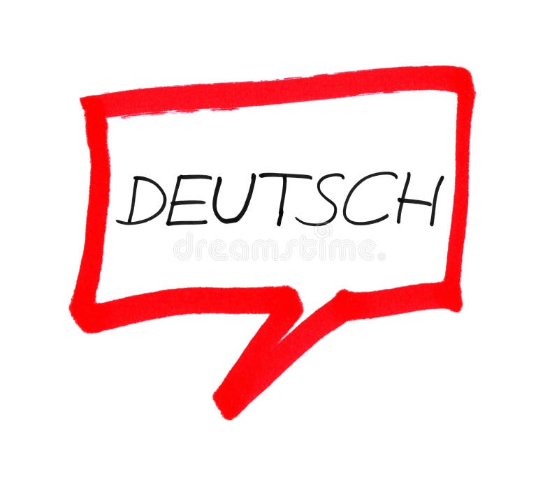 German in German Language - Red Speech Bubble Stock Illustration ...