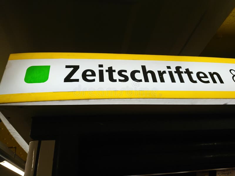 German magazines shop sign editorial stock photo. Image of newsstand ...