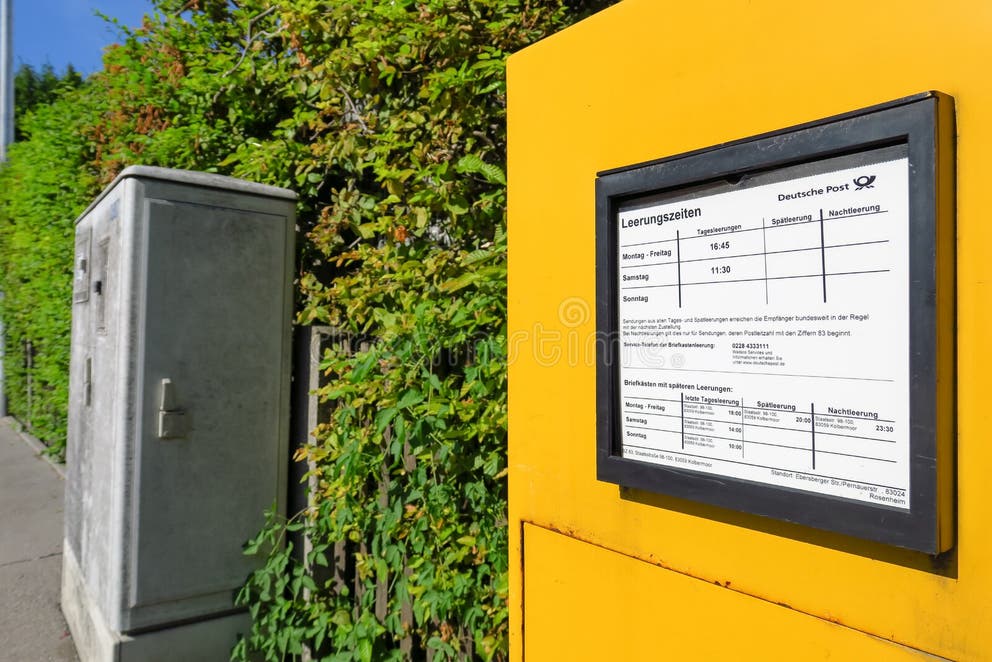 German Mail Collection Times Editorial Photo - Image of mailbox, times ...