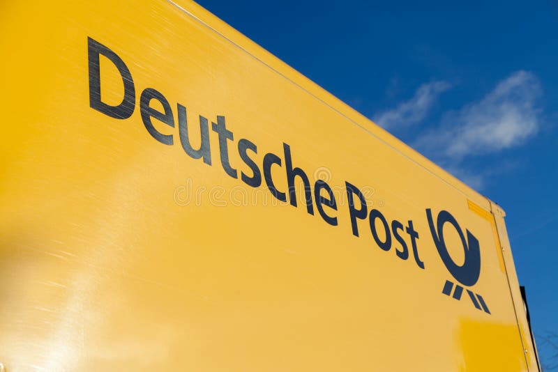 German Mail Service Deutsche Post Logo on a Yellow Container Editorial ...