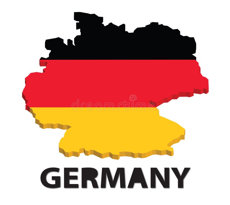 German Map with Flag Colors Stock Illustration - Illustration of icon ...