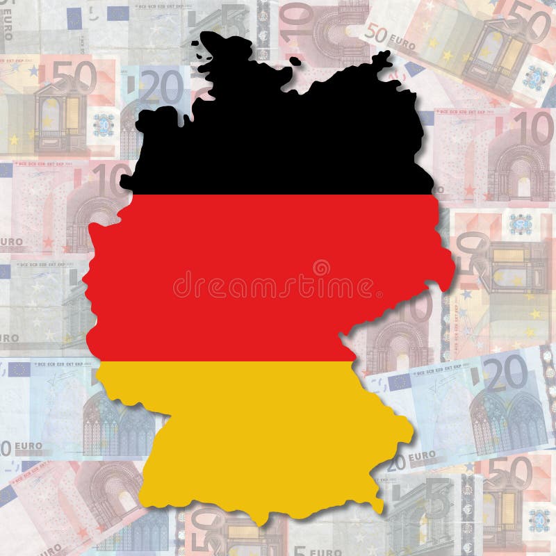 German map flag on euros stock illustration. Illustration of bank - 7651249