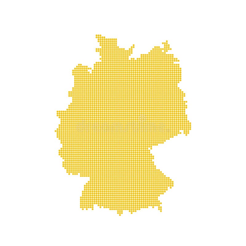 German Map Isolated. Dotted Germany Map Yellow Stock Illustration ...