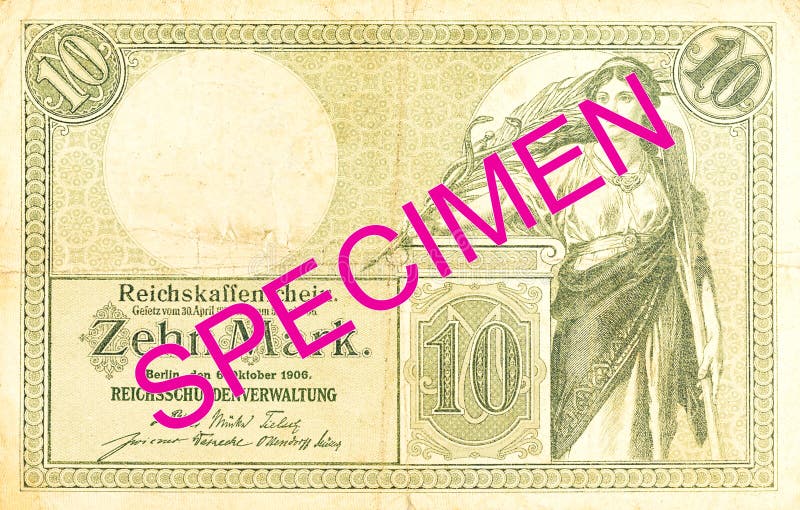 1 German Mark Bank Note 1920 Reverse Stock Photo - Image of reich ...
