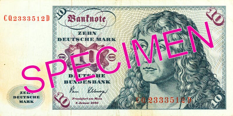 10 German Mark Bank Note Obverse Stock Photo - Image of business ...