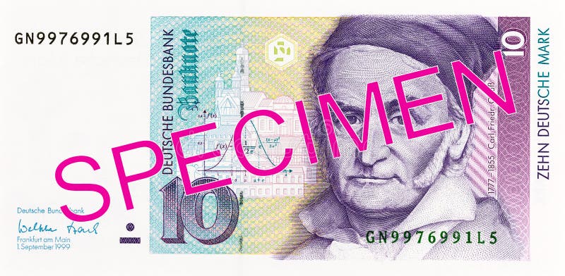 10 German Mark Bank Note Obverse Stock Photo - Image of economy ...