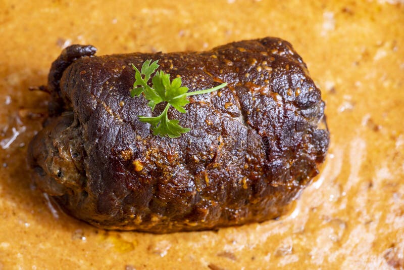German meat roulade stock photo. Image of meal, detail - 262550098