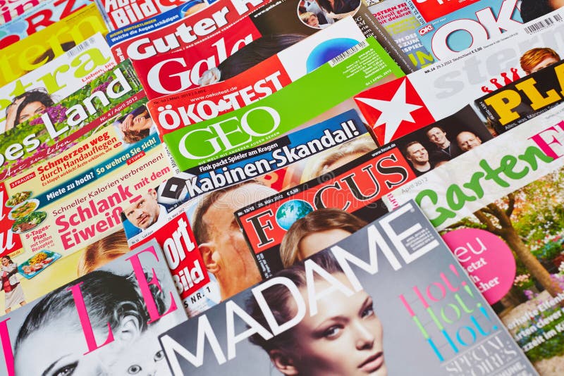 German media variety editorial stock photo. Image of cover - 27566698