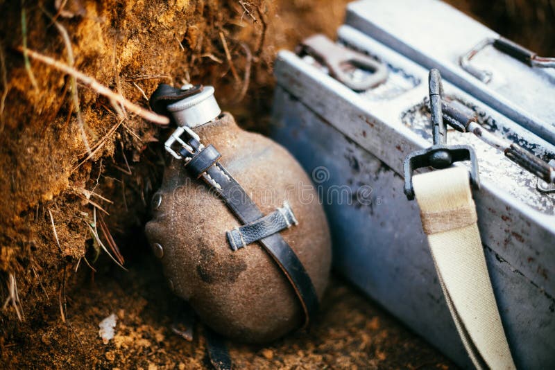 German Military Ammunition of World War II on Ground. Stock Photo ...