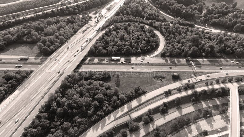 German Motorways Seen from Above Stock Photo - Image of highways ...