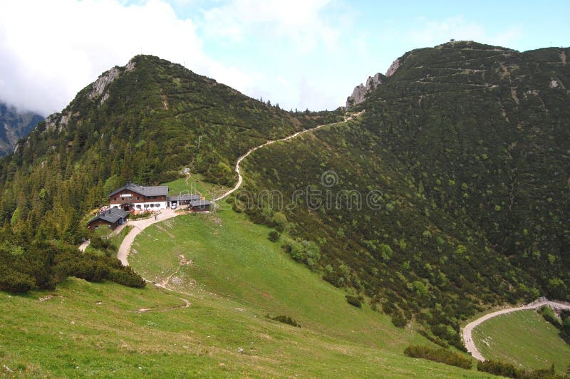 German Mountain Scenery with Chalet, Bavaria Stock Photo - Image of ...