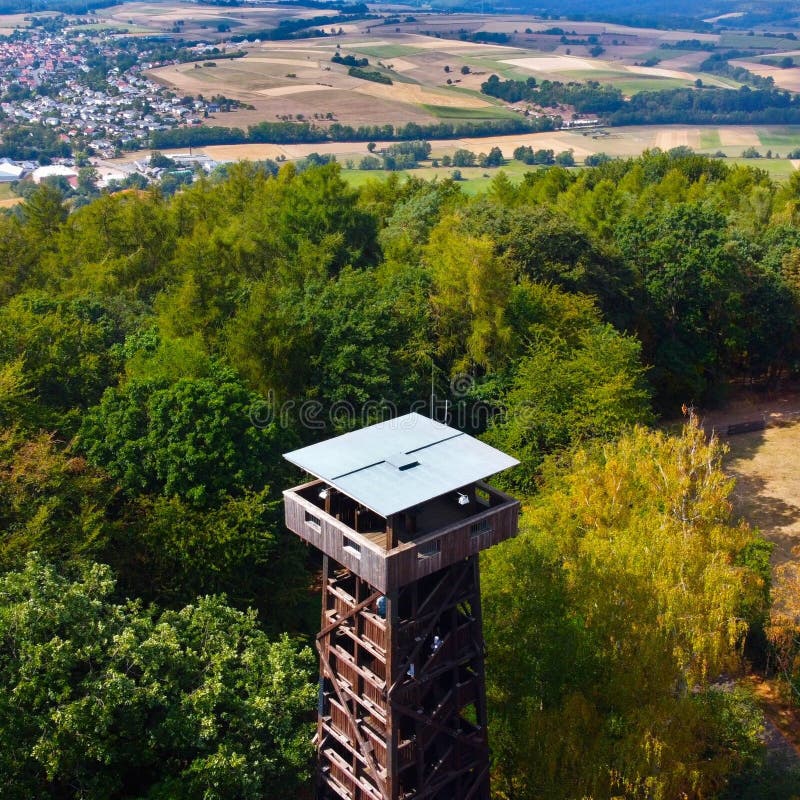 German Observation Tower from the Sky Stock Image - Image of drohne ...