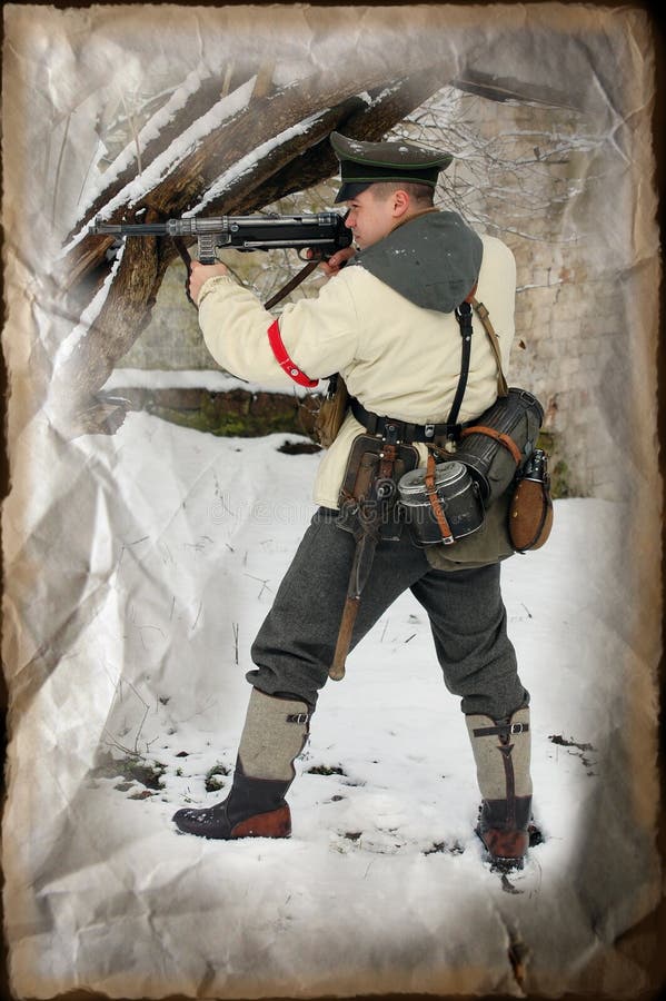 German officer of WW2 stock image. Image of nazism, flame - 8507321