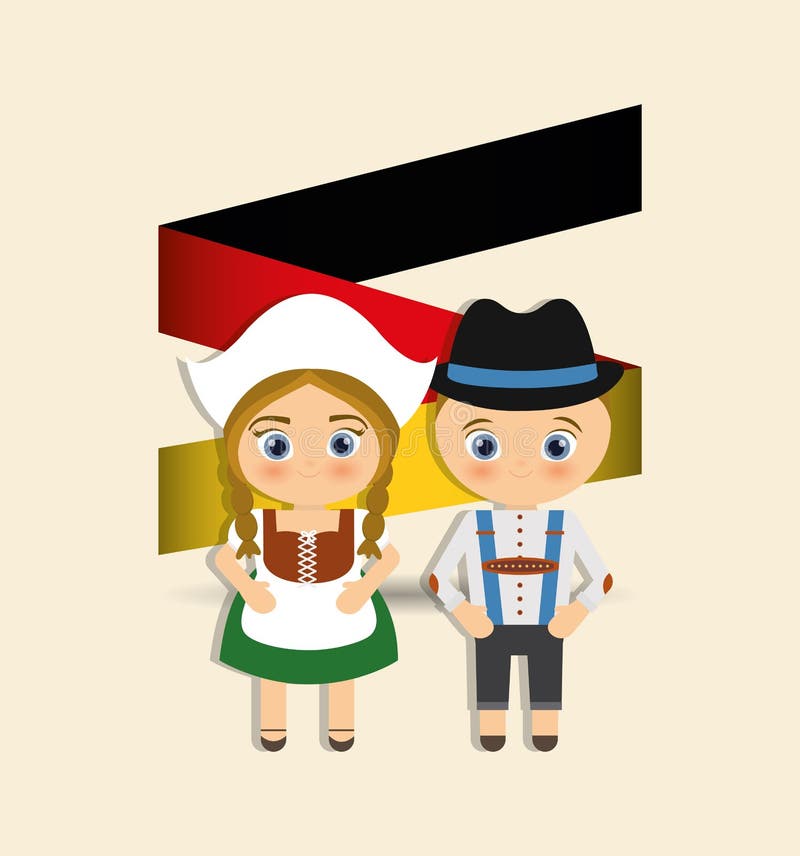 German oktoberfest cartoon stock vector. Illustration of dress - 80257589