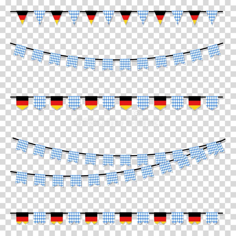 German Oktoberfest Flags - Different Vector Illustrations Isolated on ...