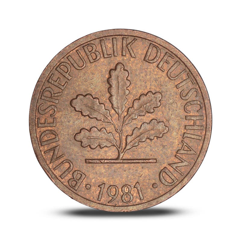 German One Pfennig Coin from 1990 Stock Photo - Image of 1990 ...