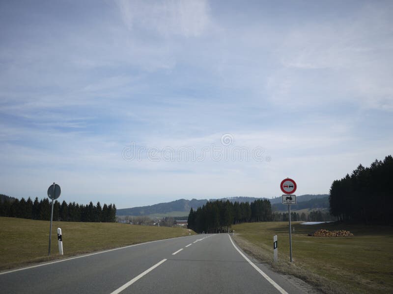 Long road on a foggy day stock image. Image of mist, rainy - 30607391