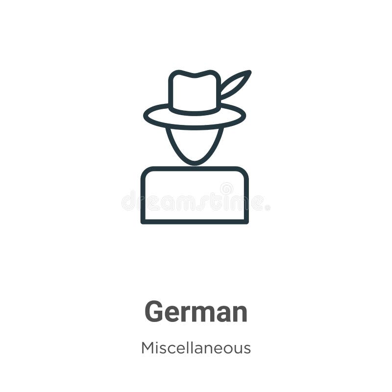 German Outline Vector Icon. Thin Line Black German Icon, Flat Vector ...