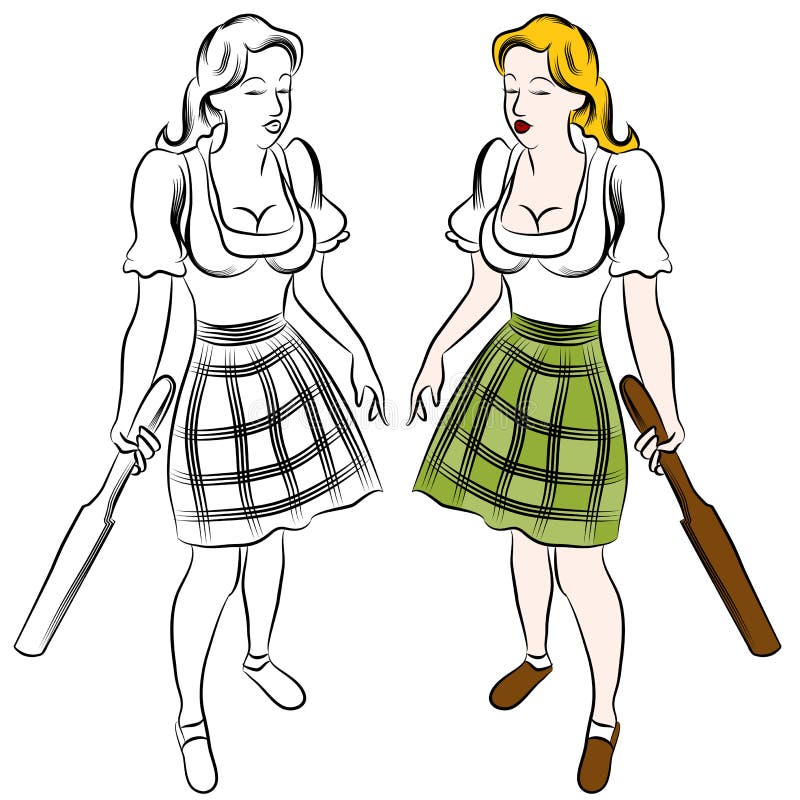 German Paddle Girl stock vector. Illustration of german - 27166481