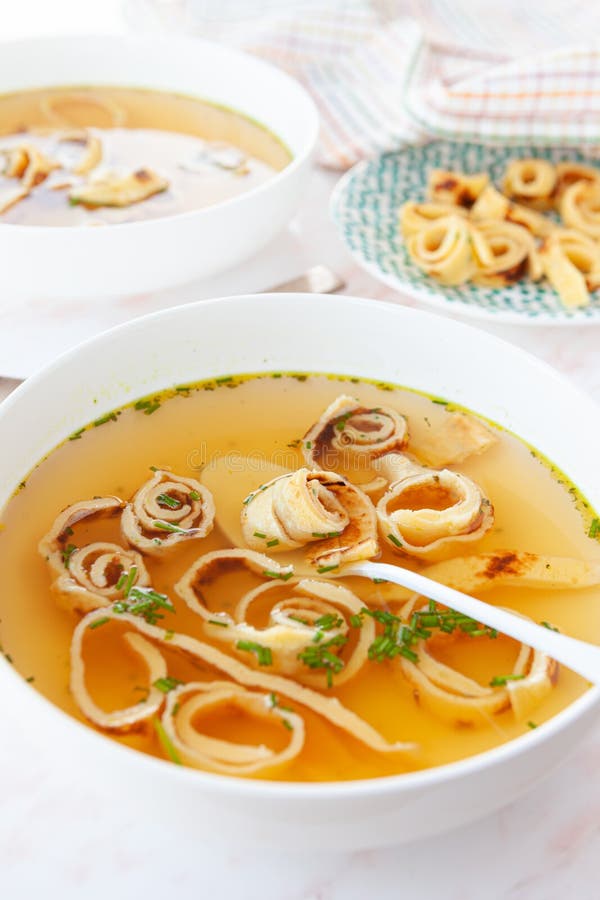 German pancake soup stock photo. Image of beef, vegetable - 204302270