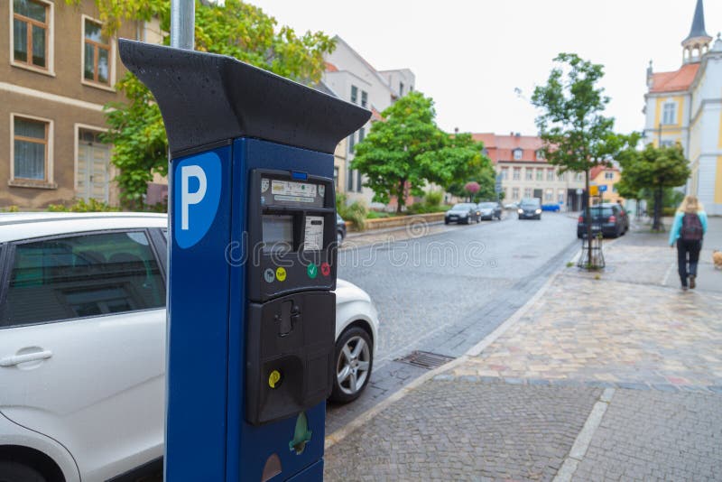 German Parking Ticket Vending Machine on a Street Stock Photo - Image ...