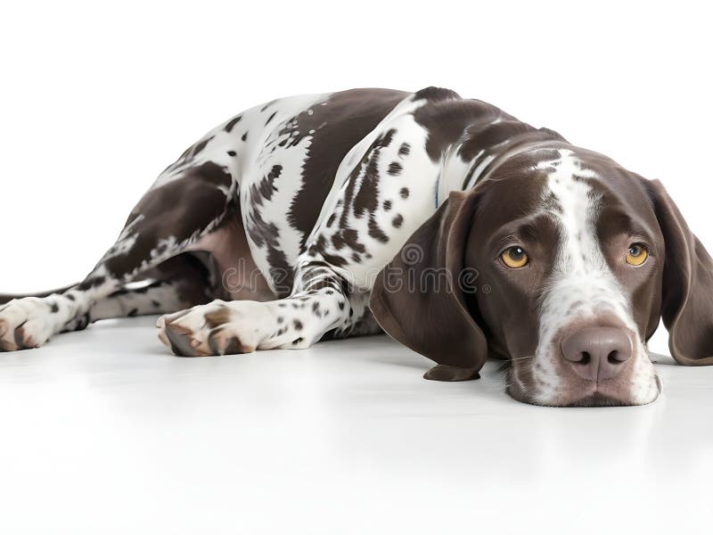 German Pointer Gazing Leftward in Studio Setting Stock Photo - Image of ...